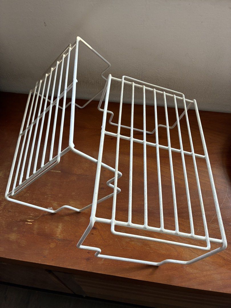 White Wire Stackable Shelf Organizer Set, Furniture & Home Living ...