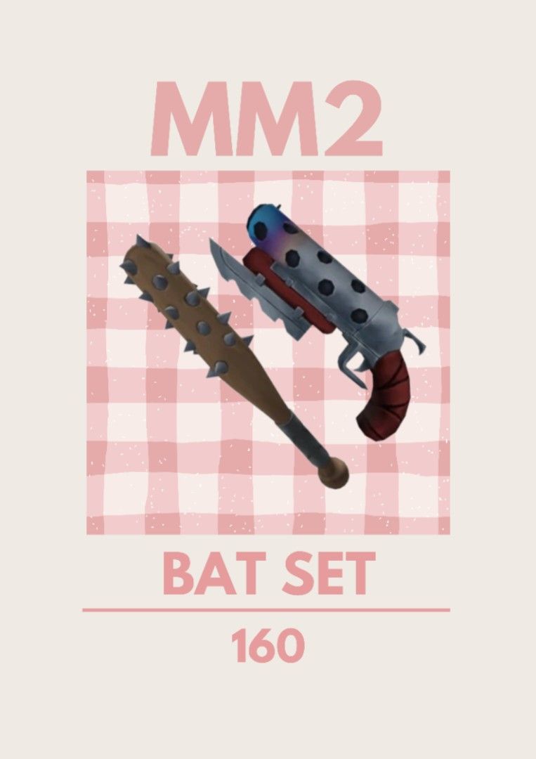 Bat Set |Murder Mystery 2 |mm2, Video Gaming, Gaming Accessories, In ...