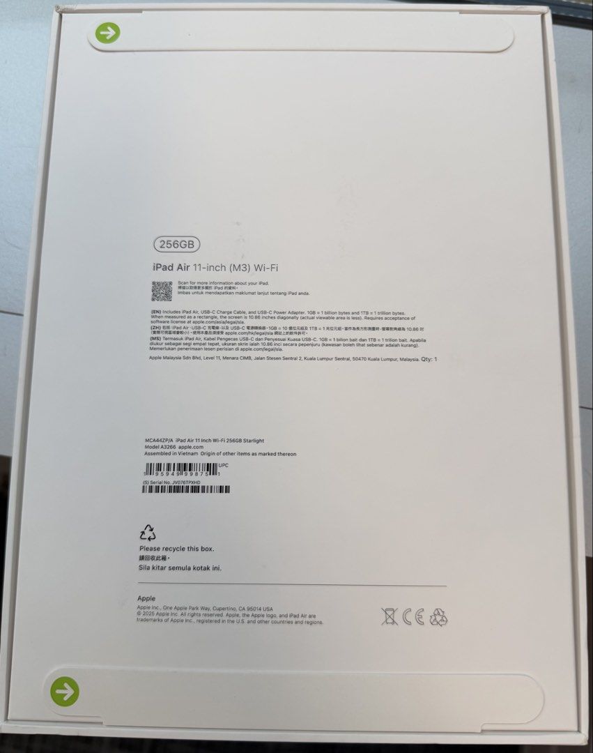 Apple iPad Air 11-inch (M3) Wi-Fi 256GB Starlight, 手提電話, 平板電腦, 平板電腦 ...
