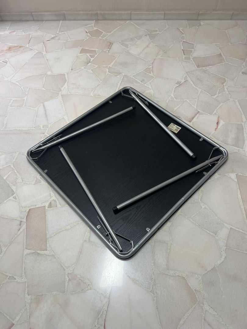 Black Folding Table with Metal Legs, Furniture & Home Living, Furniture ...