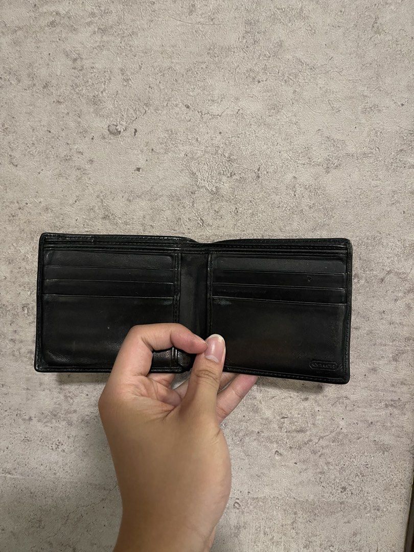 Coach Black and Cream Men’s Bifold Wallet, Men's Fashion, Watches ...