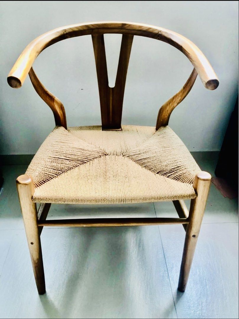 🔥🔥🔥Free Delivery- 2 Solid Teak Wood Wishbone Chairs 1 Pair Must Go Fast ...