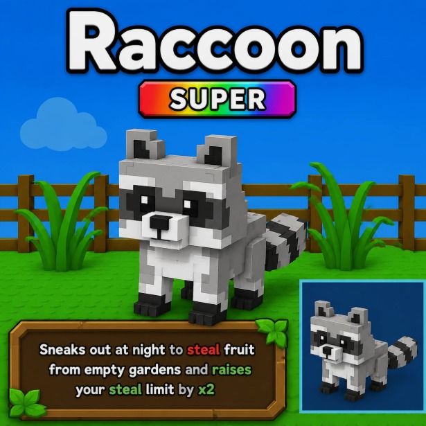 Grow a garden 2 | Raccoon, Video Gaming, Gaming Accessories, In-Game ...
