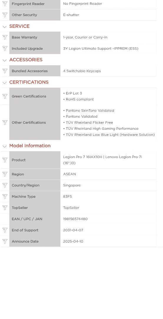 Lenovo Legion Pro 7 16" RTX 5090 Gaming Laptop, Computers & Tech ...