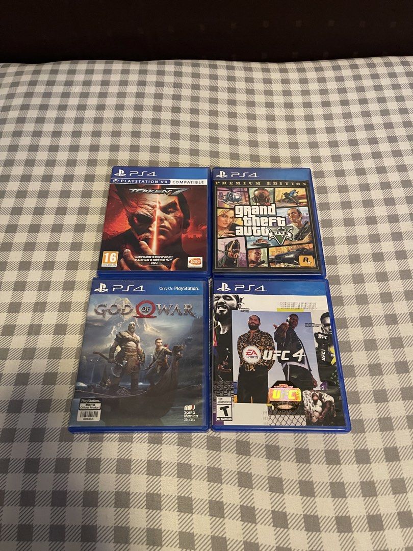PS4 Games Bundle: God of War, GTA V, Tekken 7, UFC 4, Video Gaming ...