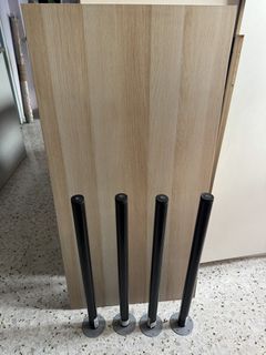 Set of 2 Black Metal Table Legs, Furniture & Home Living, Furniture ...