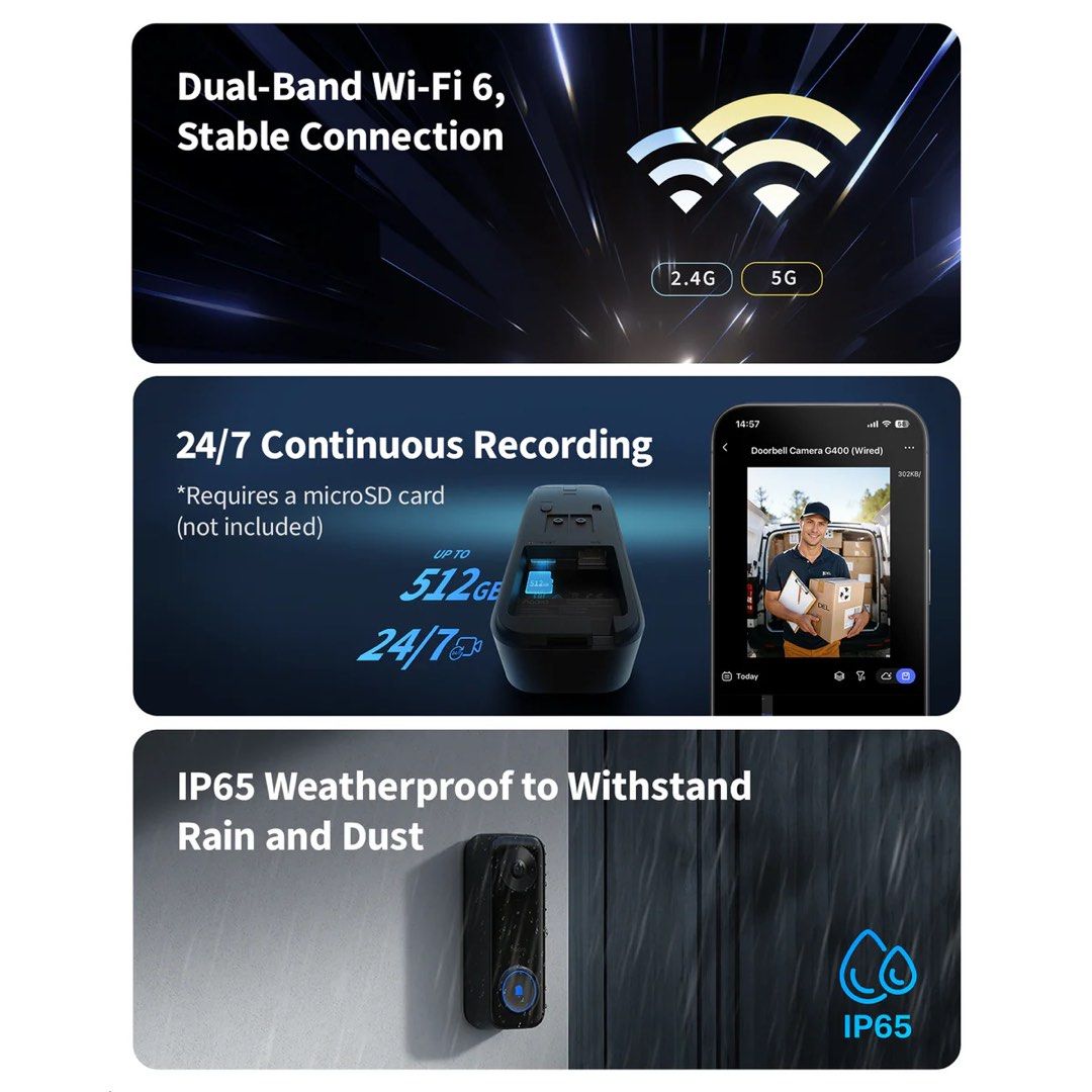Aqara G400 Video Doorbell with Chime - Smart Home Security, Furniture ...
