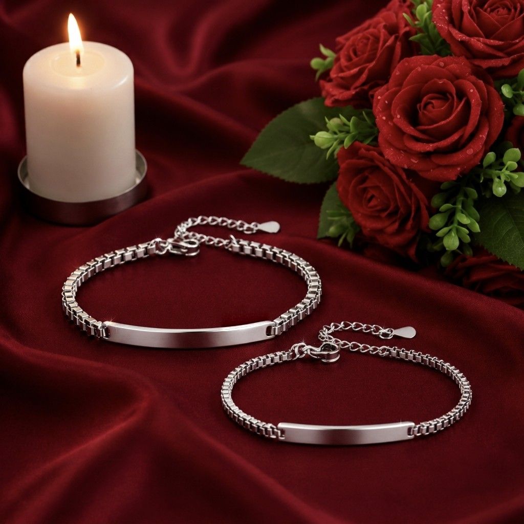 Customise Hand-Engraved 316L Stainless Steel ID Plates Chain Bracelet ...