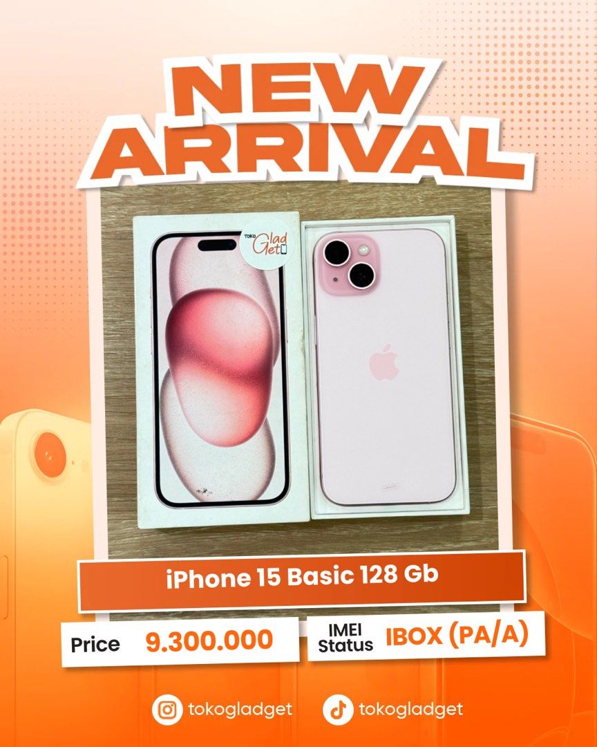iPhone 15 Basic 128 Gb ex IBOX, Telepon Seluler & Tablet, iPhone ...