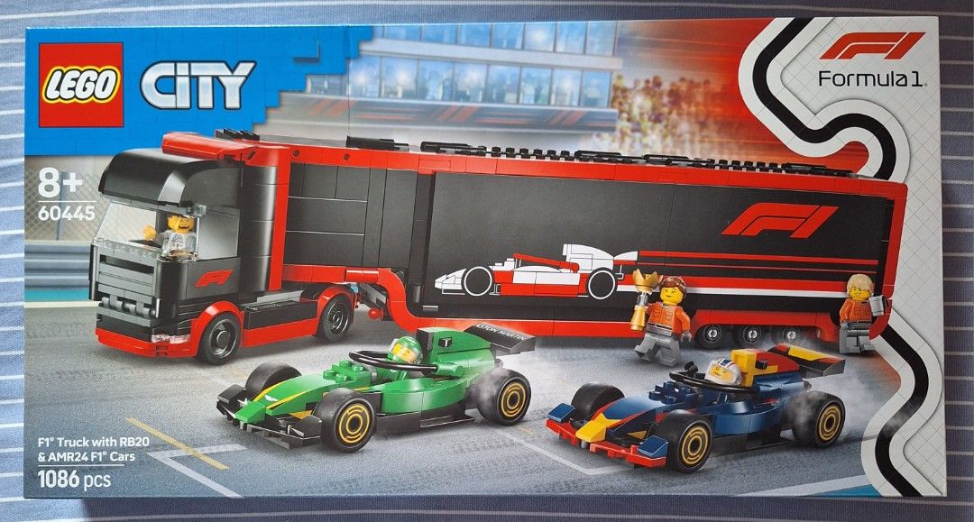 LEGO City Formula 1 Truck with RB20 & AMR24 F1 Cars 60445, Toys ...