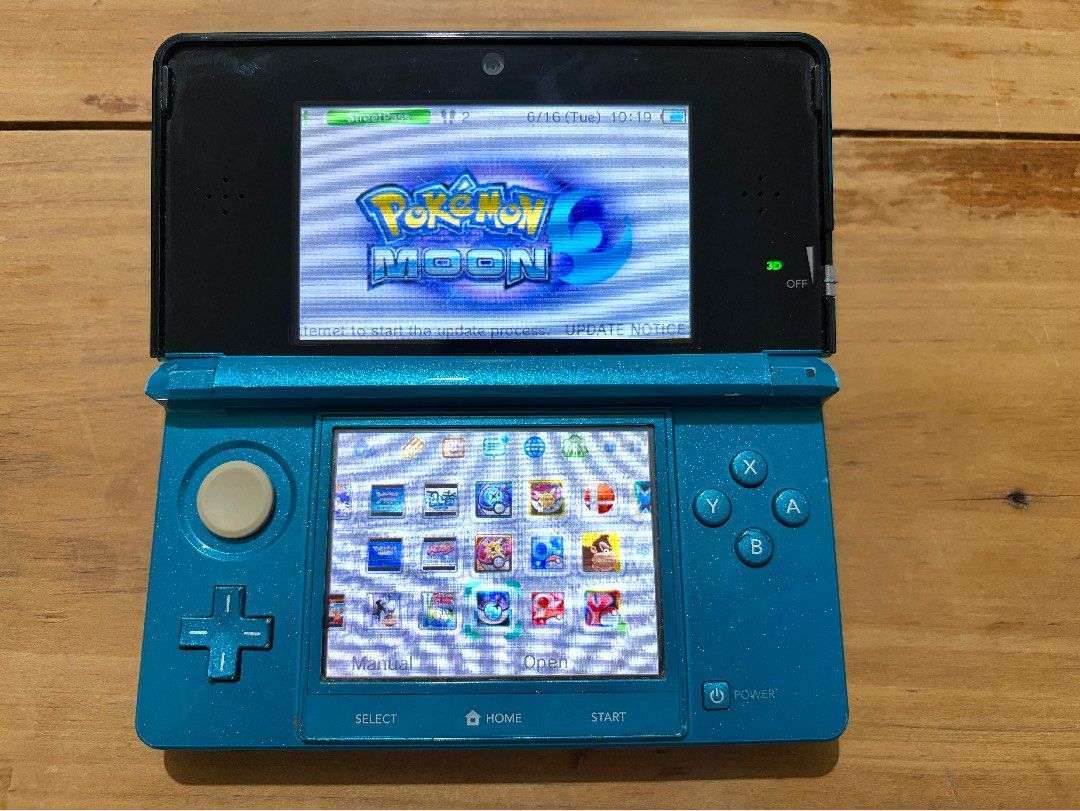 Nintendo 3DS (Aqua Blue) CFW Modded 64GB SD Card w/ Charger, Video ...