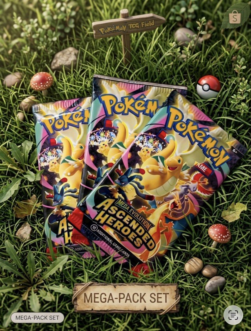Pokemon TCG Mega Evolution Ascended Heroes Booster Packs (3-Pack Set ...