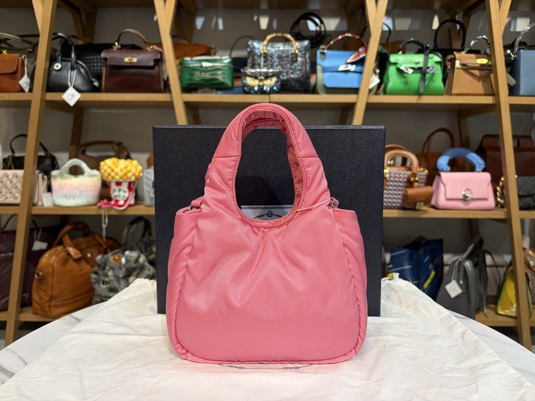 Prada Pink Re-Nylon Mini Padded Soft Tote, Luxury, Bags & Wallets on ...