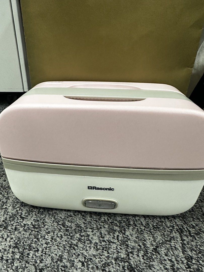 Rasonic 電子蒸氣飯盒Electric Lunch Box Steamer Cooker Pink White, 家庭電器, 廚房電器 ...