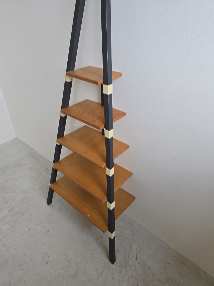Wooden Wall Shelf with Black Metal Frame, Furniture & Home Living ...