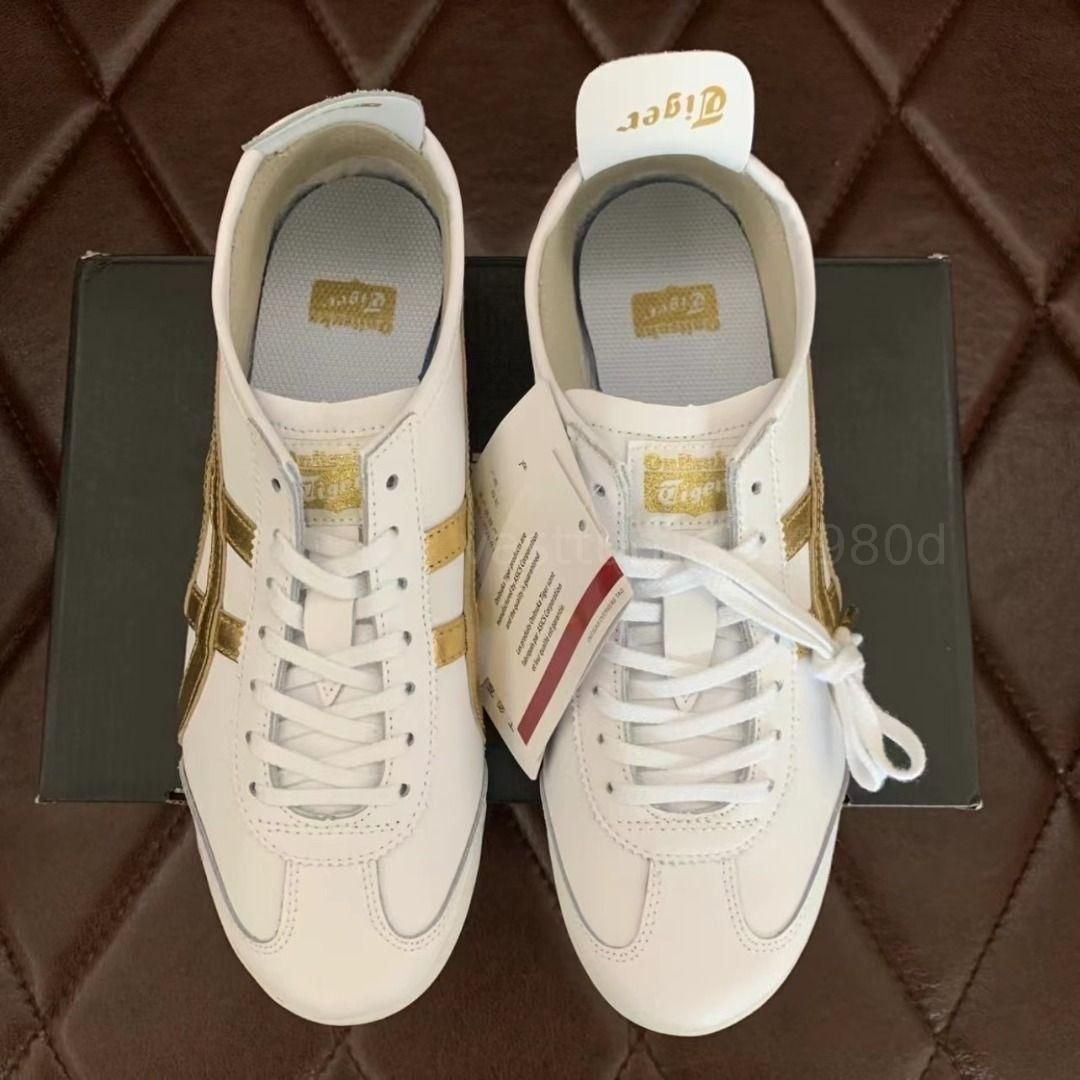 【全新】Onitsuka Tiger Mexico 66 燙金logo 冷白燙金 男女同款 36至45全碼, 女裝, 鞋, 平底鞋 ...