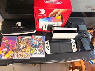 Nintendo Switch OLED with 2 Games & Case, Video Gaming, Video Game ...