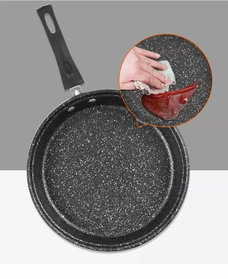 Wok pot and pan steak nonstick cookware set Marble Non Stick, 家庭電器, 廚房 ...