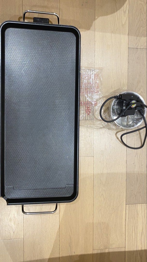 Korean Electric Grill Pan with Temperature Control, 家庭電器, 廚房電器, 燒烤爐及火鍋鍋 ...