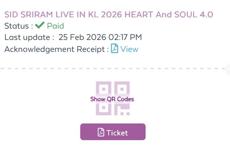 Sid Sriram Live in KL 2026 Heart & Soul 4.0 Ticket, Tickets & Vouchers ...