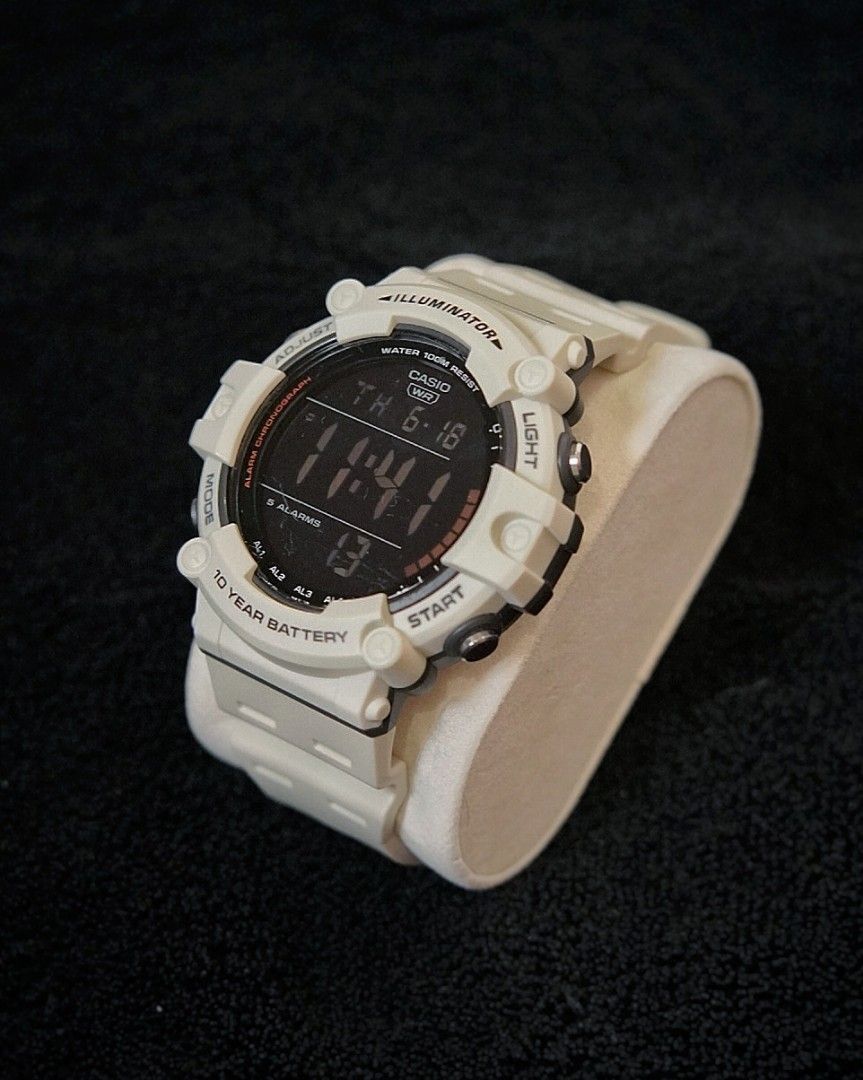 ⌚ Casio AE-1500WH-8B2V (Off-White / Negative Display) | XL Display | 10 ...