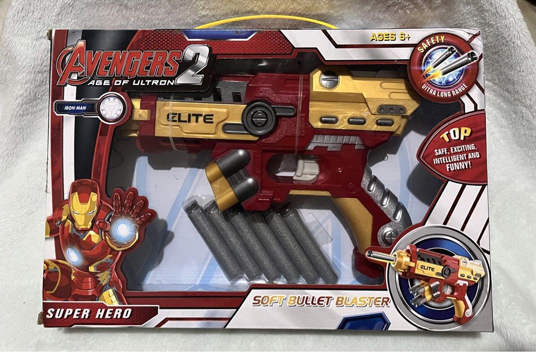 Avengers Age of Ultron Iron Man Soft Bullet Blaster Toy, Hobbies & Toys ...