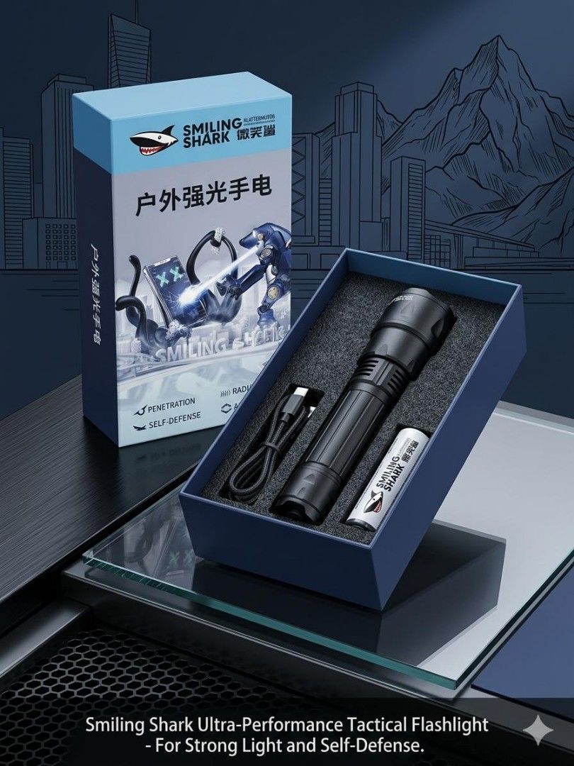 [BNIB] Smiling Shark Heavy Duty Outdoor Flashlight / Torchlight ...