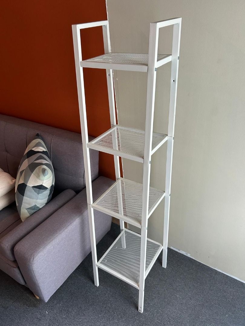 IKEA Lerberg White 4-Tier Ladder Shelf Bookshelf Display Plant Stand ...