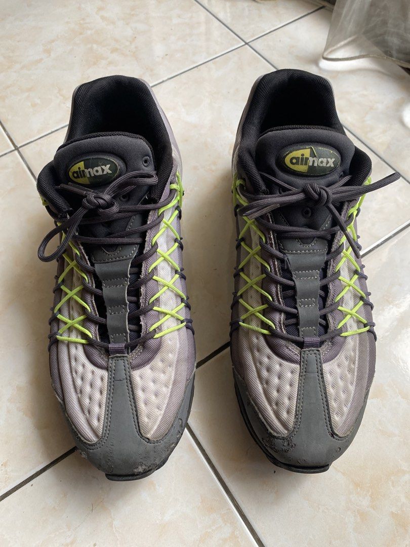 Nike Air Max 95 Grey Neon Running Shoes, Men's Fashion, Footwear ...