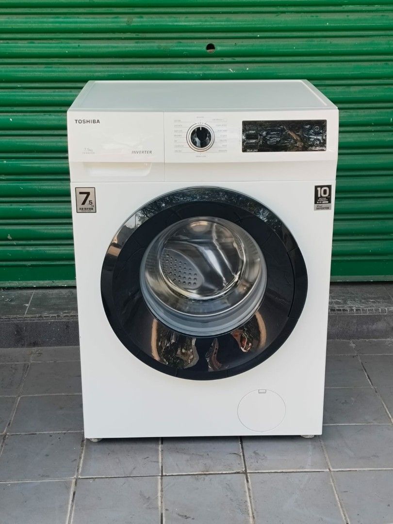 Used Toshiba inverter front load hot washer 7.5kg, washing machine ...