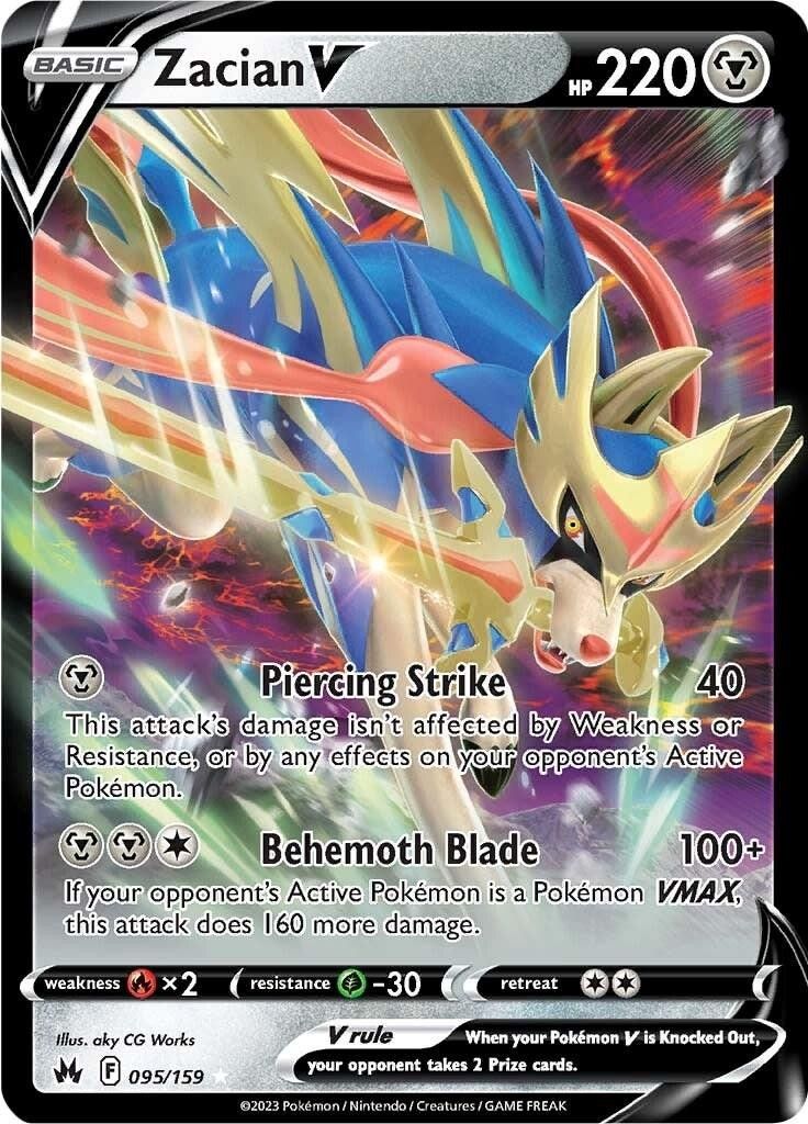 2023 POKEMON SWORD & SHIELD CROWN ZENITH #095 ZACIAN V, Hobbies & Toys ...