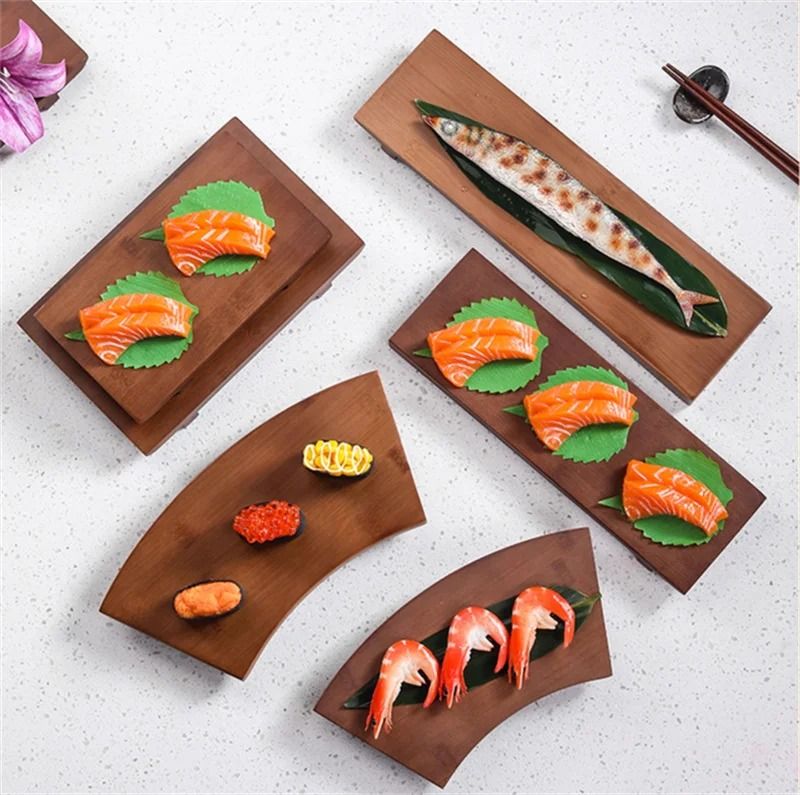 Bamboo Sushi Board boat plate Rectangular Platform Cooking Sashimi ...