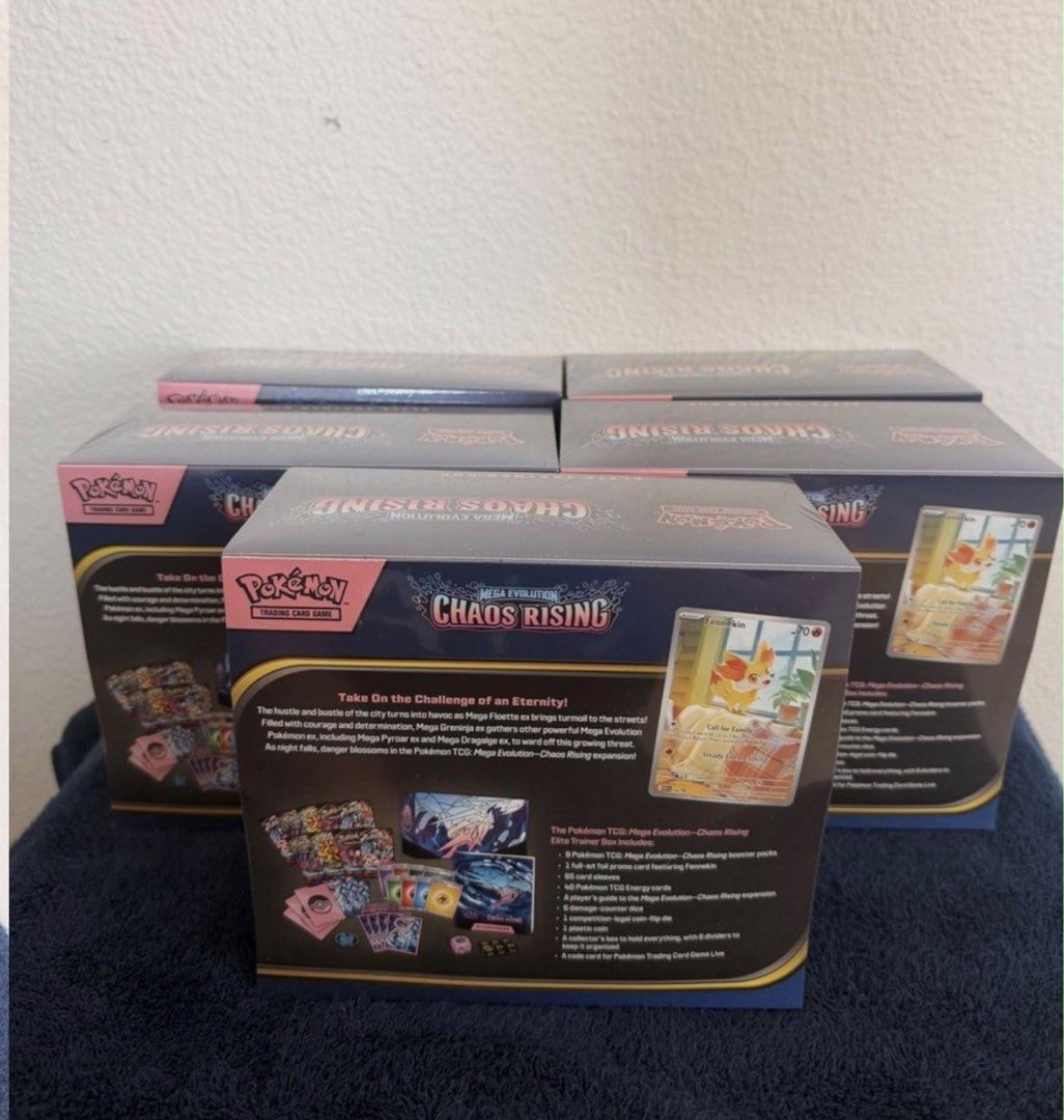 Pokemon TCG Mega Evolution Chaos Rising Elite Trainer Boxes (5 ...