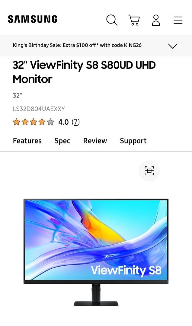 Samsung 32" 4K ViewFinity S8 S80UD UHD Computer Monitor, Computers ...