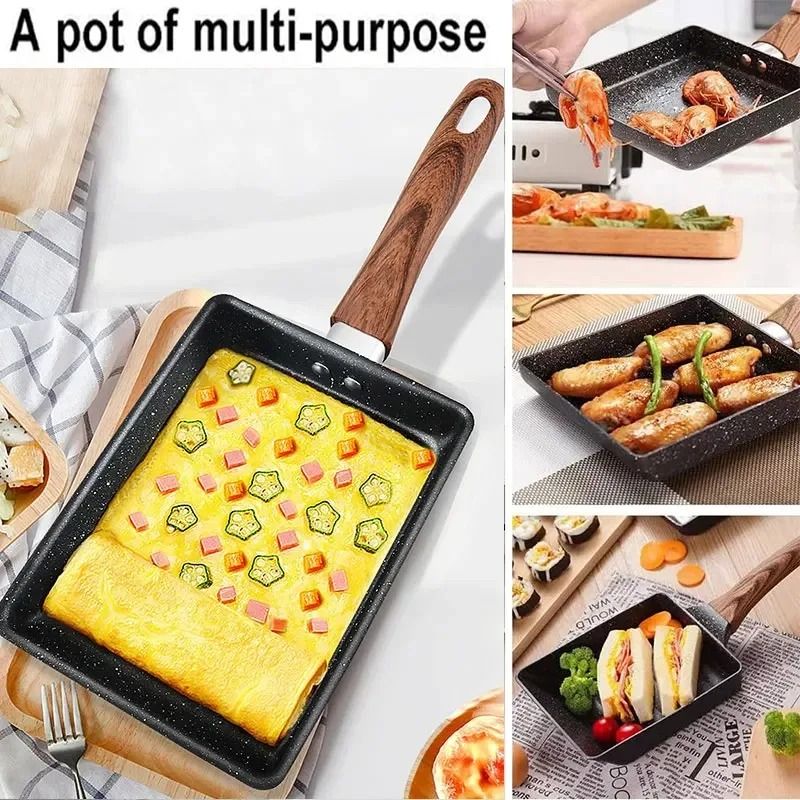 Tamagoyaki frying pan non stick pan thickened square pan induction gas ...