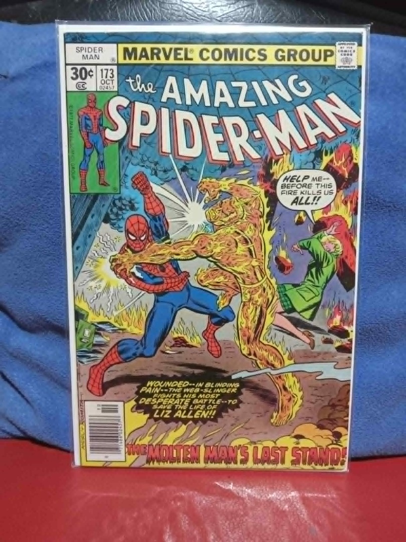Vintage 1977 Amazing Spider-Man #173 Marvel Comics - Molten Man ...