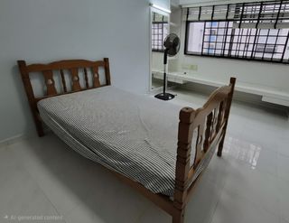 Wooden Single Bed Frame, Furniture & Home Living, Furniture, Bed Frames ...
