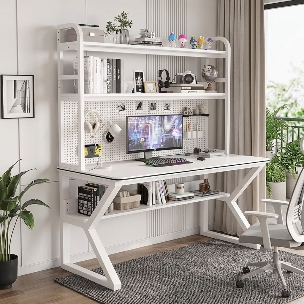 ⚖️ Home Study Table Computer Work Table | Integrated Bookshelf Home ...