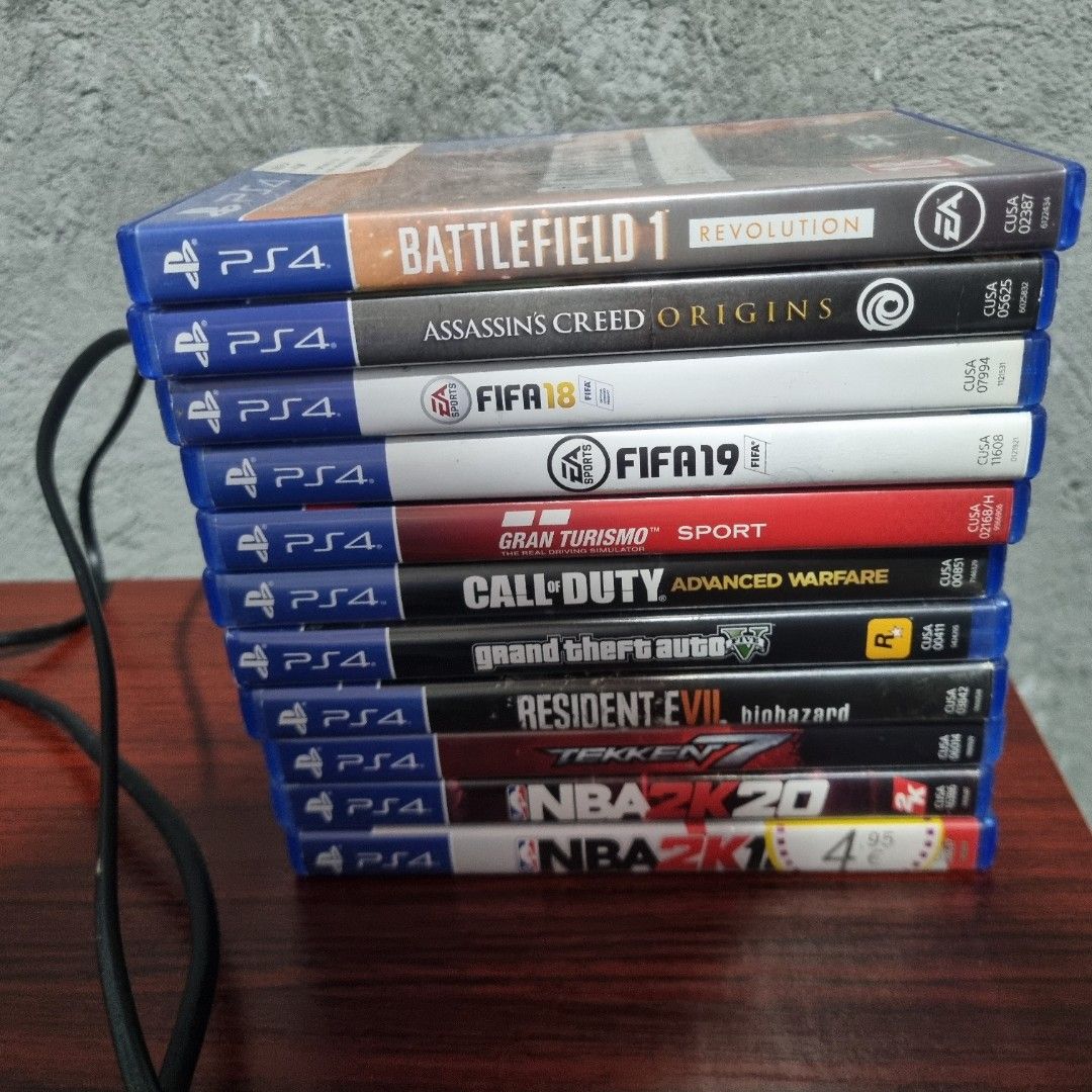 Blue PS4 Console with Games and Racing Wheel, Video Gaming, Video Game ...