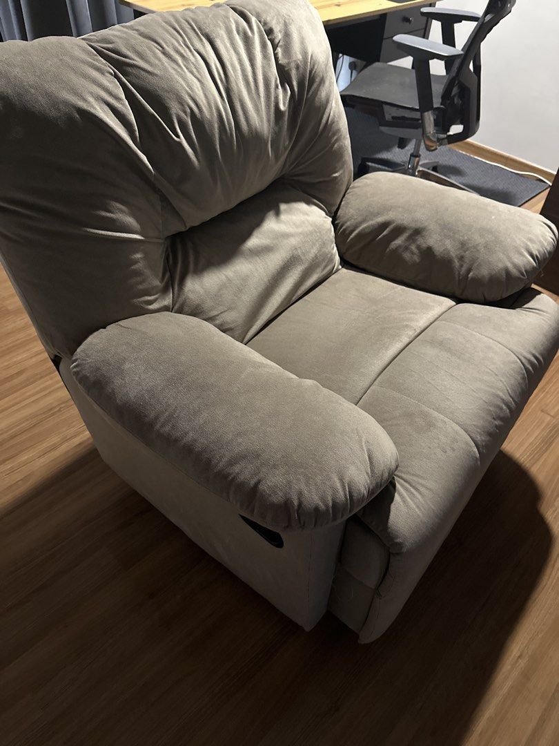 Comfortable Fabric Recliner Armchair, Furniture & Home Living ...