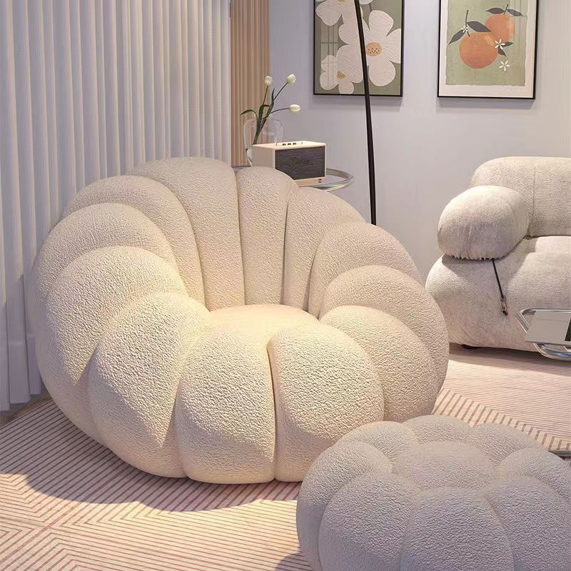 Fluffy Pumpkin Armchair and Ottoman Set（2 item）, Furniture & Home ...