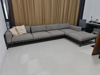 Dark Grey Sectional Sofa with Ottoman, Furniture & Home Living ...