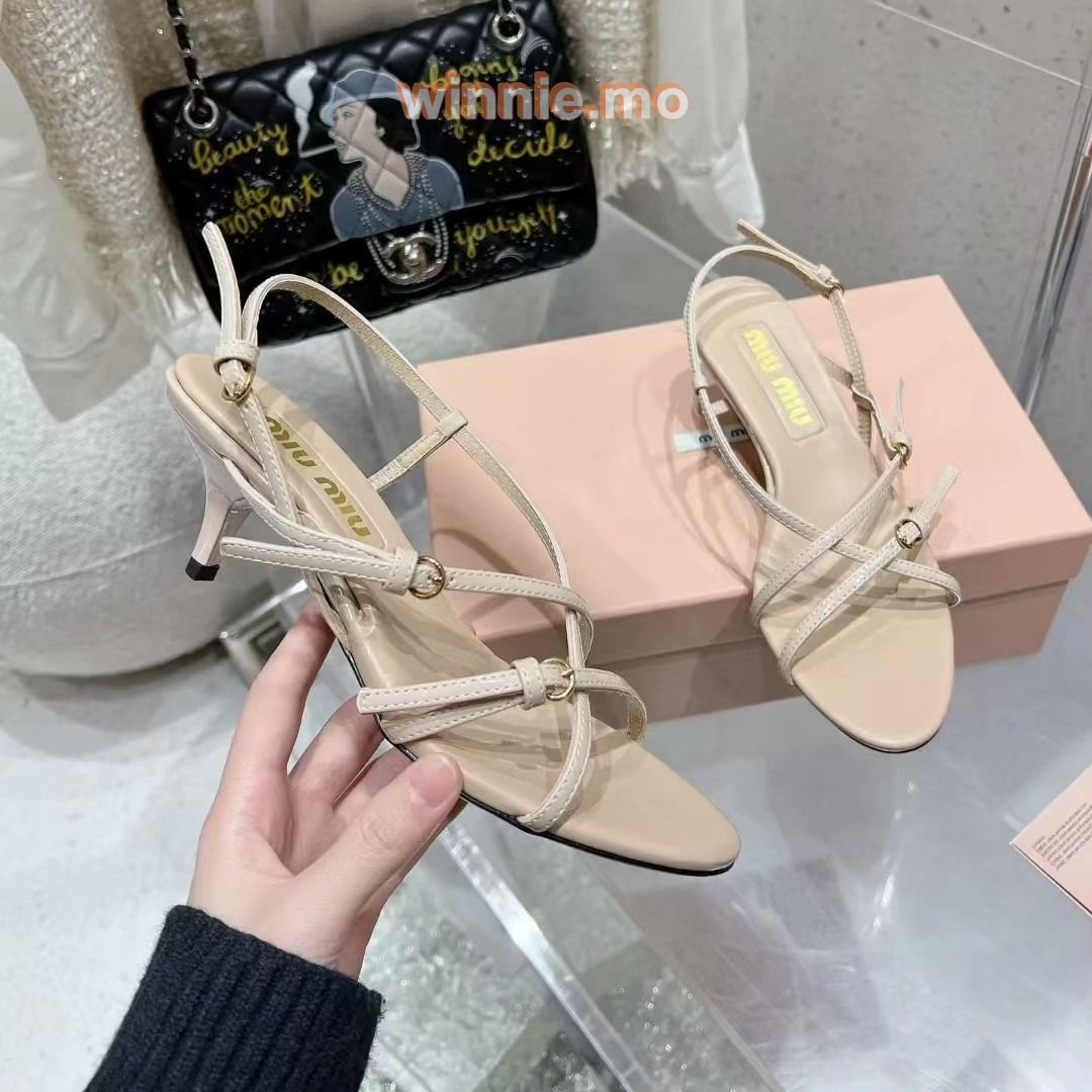 全新 MIU MIU 高跟鞋 High heels 涼鞋 Sandals, 女裝, 鞋, 涼鞋 - Carousell