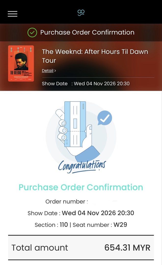 The Weeknd: After Hours Til Dawn Tour KL Ticket - Nov 4, Tickets ...