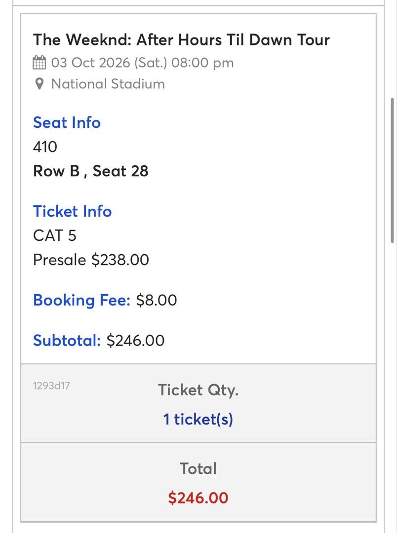 The Weeknd: After Hours Til Dawn Tour Ticket - 3 Oct 2026, Tickets ...