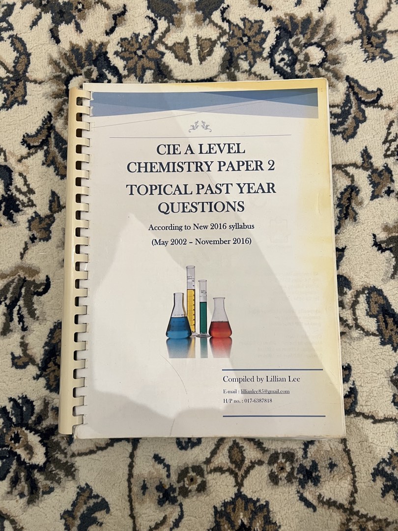 CIE A LEVEL CHEMISTRY PAPER 2 TOPICAL PAST YEAR QUESTIONS, Hobbies ...