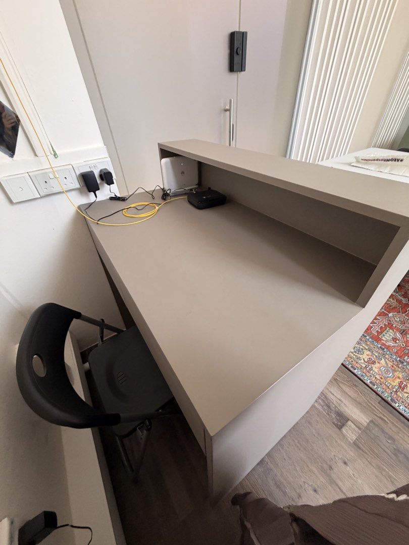 Custom Built Reception Counter / Work Desk with Shelves & Storage ...