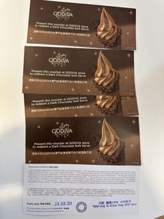 GODIVA icecream coupon 雪糕 換領券 (銅鑼灣 sogo 店限定), 門票＆禮券, 現金券、兌換券、禮券 - Carousell