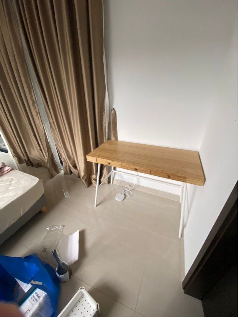 IKEA LILLASEN Desk, Bamboo, 102x49cm, Furniture & Home Living ...