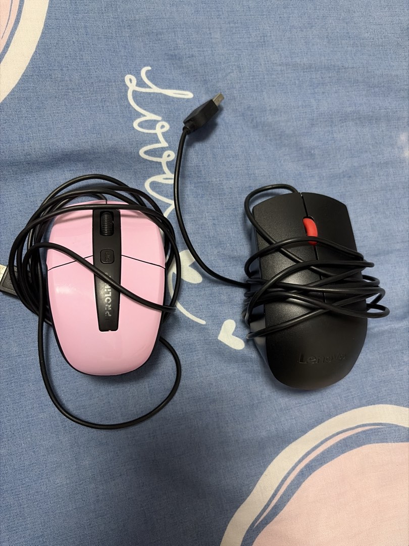 Pink prolink and Black lenovo USB Computer Mice, Computers & Tech ...